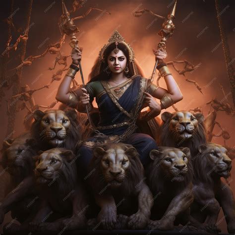 Premium Ai Image Illustration Of Ultra Realistic Image Of Maa Durga
