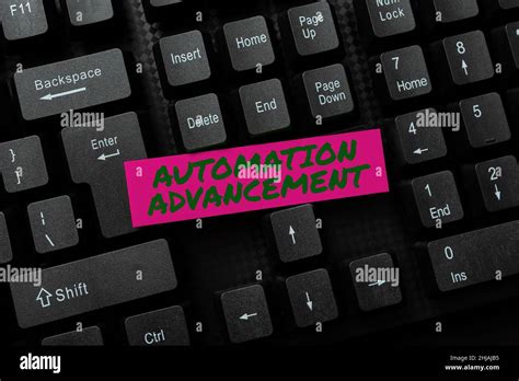 Text Caption Presenting Automation Advancement Business Idea Growth Use Of Control Systems For