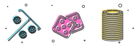 칩 게임 주사위와 카지노 칩 아이콘스틱을 설정합니다 벡터 0명에 대한 스톡 벡터 아트 및 기타 이미지 0명 가능성 갈퀴 Istock