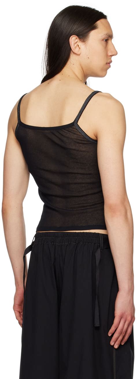 Dion Lee Black Semi Sheer Tank Top Dion Lee