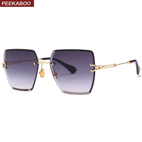 Peekaboo Gafas De Sol Cuadradas Sin Montura Para Mujer Lentes