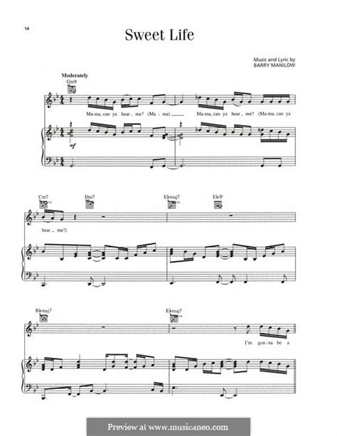 Sweet Life By B Manilow Sheet Music On Musicaneo