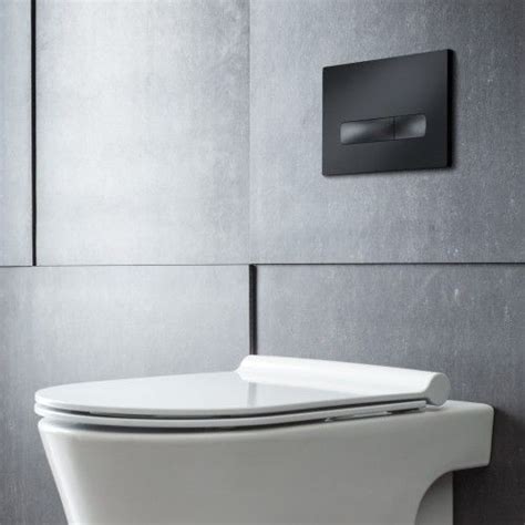 Elegant And Efficient Black Dual Flush Push Plate And Inwall Cistern