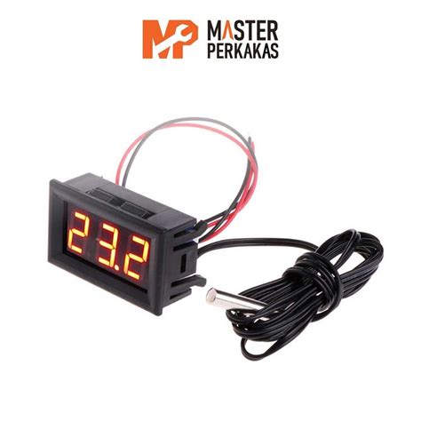 Jual Digital Termometer Led Dc 12v With Probe Sensor 056 Inci Mp Thermometer Mini Test Suhu