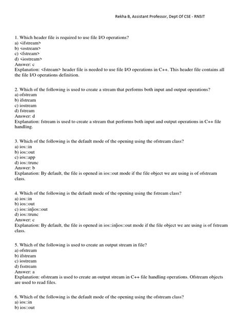 Mcq Oops Internal 2 Module3and4 Template Pdf