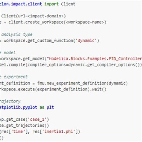 Sample Code To Remotely Operate Modelon Impact Using A Python Client