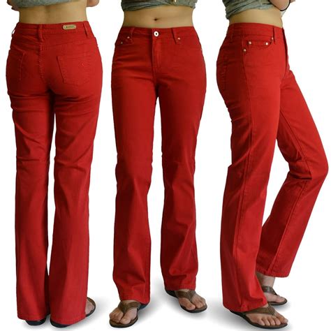 Keep In Touch Womens Denim Stretch Jeans 5834 Red Size3