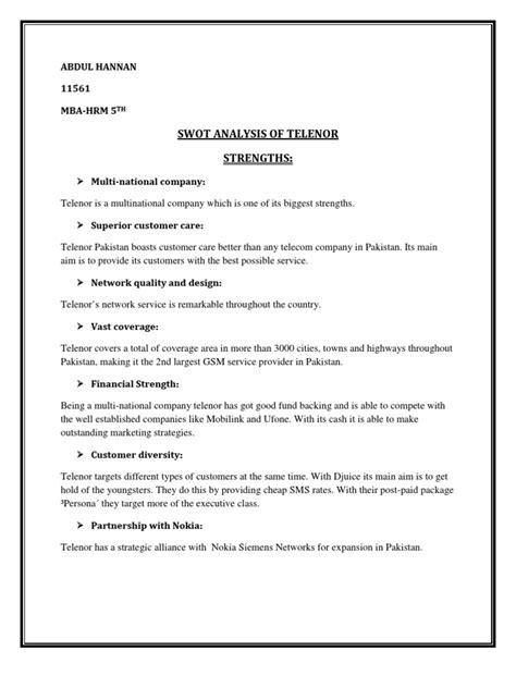 Pdf Swot Analysis Abdul Hannan Dokumen Tips