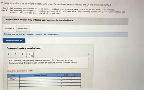 Solved Prepare Journal Entries To Record The Following Under