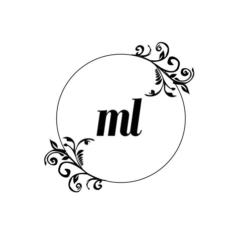 Initial Ml Logo Monogram Letter Feminine Elegance 13926465 Vector Art At Vecteezy