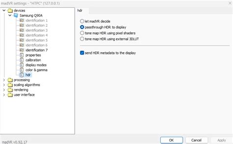 HDR Issue With MPC HC MadVR AVS Forum