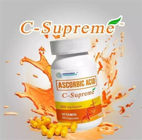 Vitamin C Ascorbic Acid C Supreme 500 Mg 60 Capsules Empowered