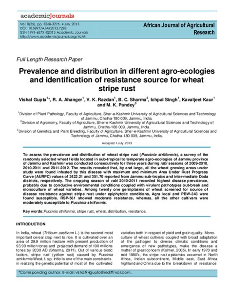 African Journal Of Agricultural