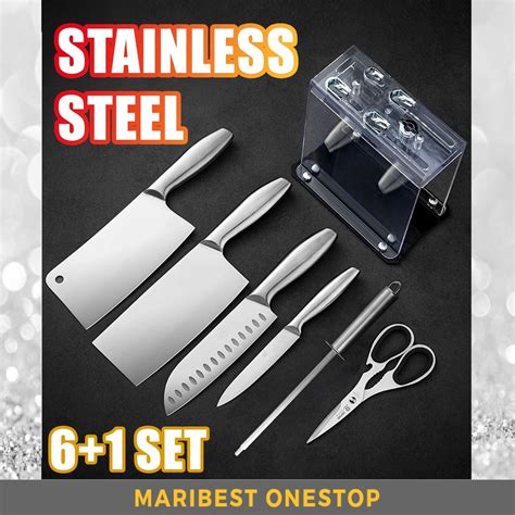 PCS SET Premium Stainless Steel Acrylic Holder Japan Kitchen Scissor Knife Kitchen Cutting