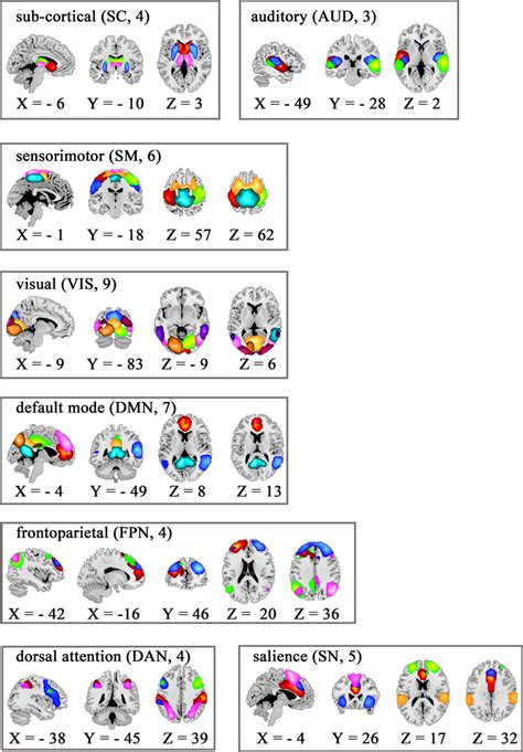 Composite Maps Of The 42 Identified Intrinsic Connectivity Networks Download Scientific