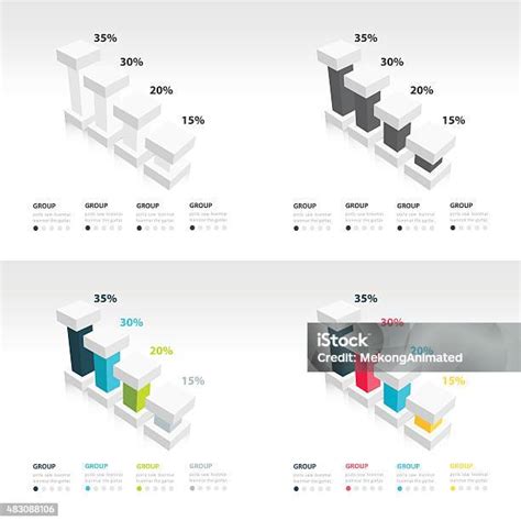 3 D 인포그래픽 제시 데이터 템플릿 설정 2015년에 대한 스톡 벡터 아트 및 기타 이미지 2015년 계단 그래프 Istock