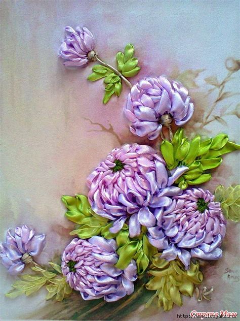 Роскошные хризантемы вышивка лентами своими руками Обсуждение на Liveinternet Российский