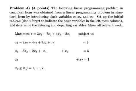 Solved Problem 4 4 Points The Following Linear Chegg