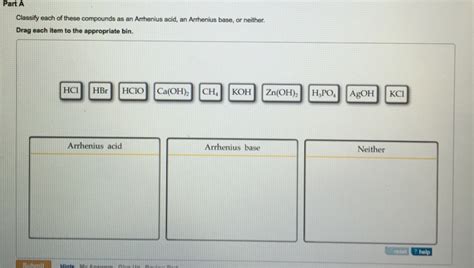 Solved Part A Classify Each Of These Compounds As An Chegg