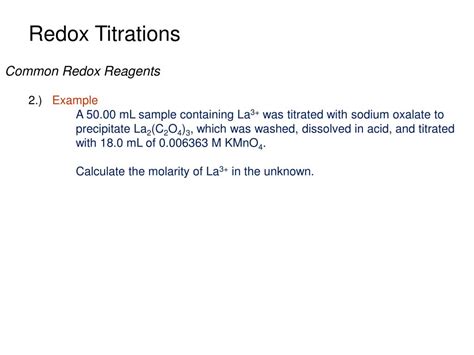 PPT Redox Titrations PowerPoint Presentation Free Download ID 3080571