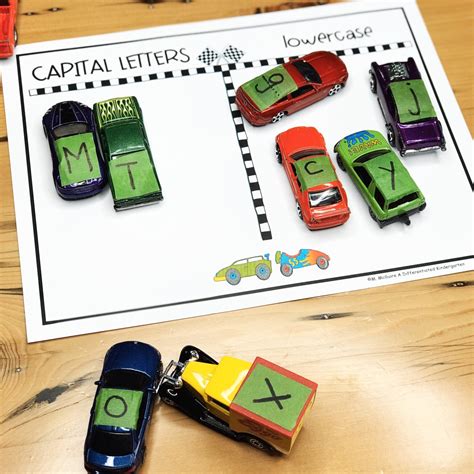 Letter Sorting Fun Mats For Cars Differentiated Kindergarten