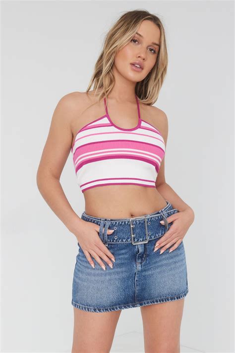 Almost Famous Halter Top Pink Dynamite