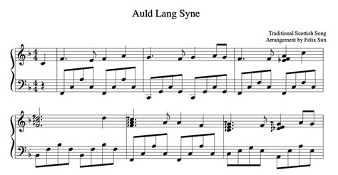 Auld Lang Syne Piano Sheet Music Digital Download Etsy