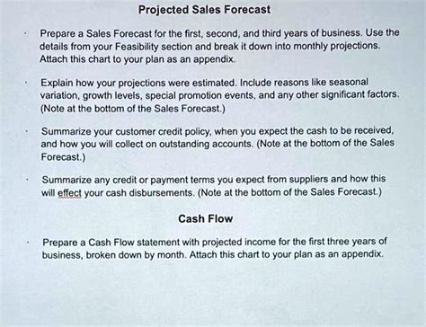 SOLVED Projected Sales Forecast Prepare A Sales Forecast For The First Second And Third Years