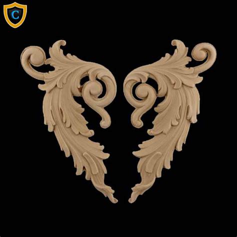 Decorative Leafy Scroll Accent Design Composition Material