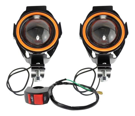 Par Farol Milha Moto Angel Eye U Led Auxiliar W Neblina Parcelamento Sem Juros