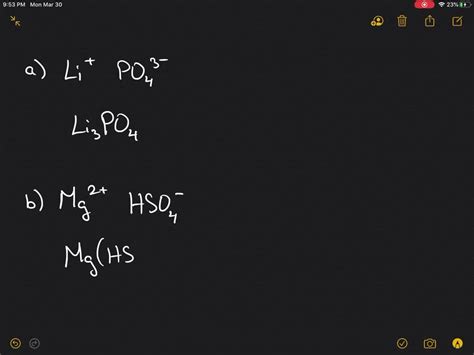 Solvedwrite Formulas For The Following Compounds A Lithium