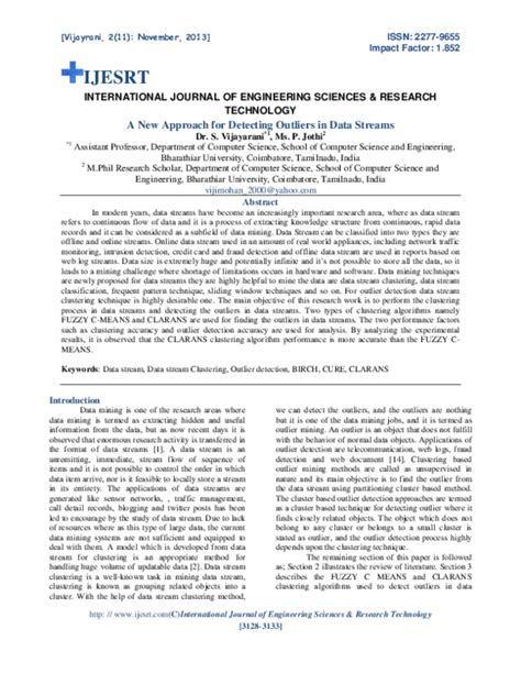pdf a new approach for detecting outliers in data streams