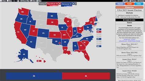 2022 Senate Election Map 2 Weeks From Midterms Youtube