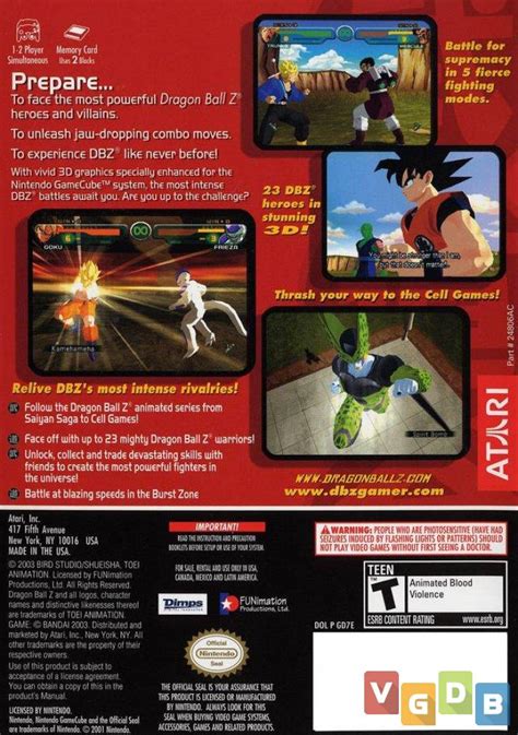 Dragon Ball Z Budokai Vgdb Vídeo Game Data Base
