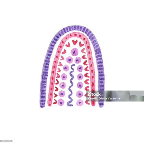 핑크 바이올렛 무지개 귀여운 동요 수채화 간단한 그림 베이비 샤워 보육 장식 파티 카드 초대장 종이 공예 긍정적 인 디자인을위한