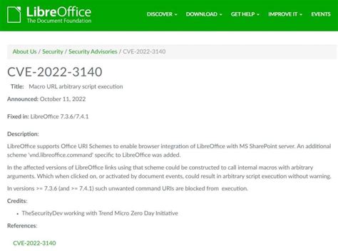 critical libreoffice arbitrary script execution vulnerability allows