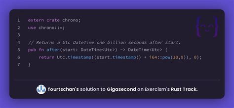 Fourtschan S Solution For Gigasecond In Rust On Exercism