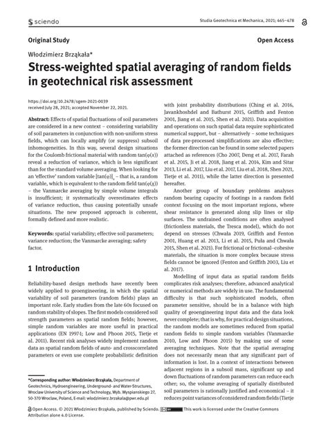 Pdf Stress Weighted Spatial Averaging Of Random Fields In