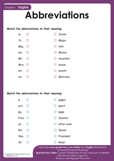 Abbreviations Worksheet 2nd Grade Worksheets Grade Sp Vrogue Co