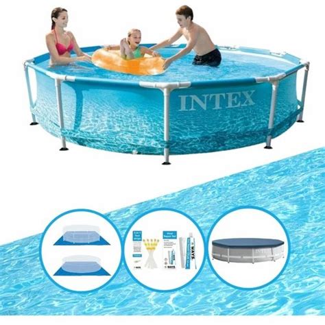 Intex Piscine Metal Frame 305x76 Cm Avec Accessoires Piscine Tubulaire