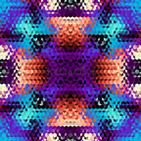 Geometric Seamless Pattern Of A Triangles In Low Poly Style Stock