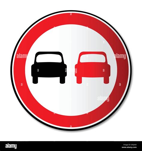 No Overtaking Road Traffic Sign Stock Vector Image Art Alamy