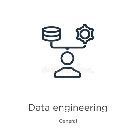 Data Engineering Icon Thin Linear Data Engineering Outline Icon