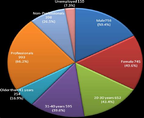 Pie Chart Representation Of Respendents Demographic Information