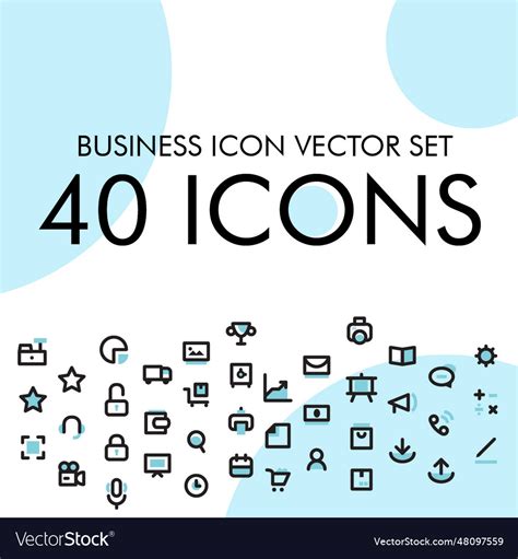 Free 40 Business Icons Set For Multi Purpose Vector Image