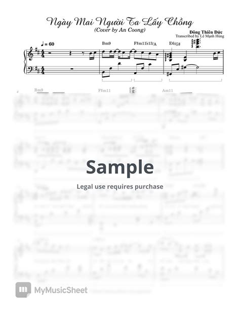 Cover By An Coong Ngày Mai Người Ta Lấy Chồng Transcribed Sheets By