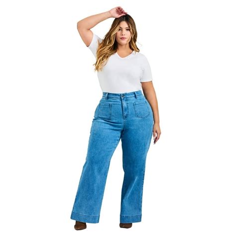 Avenue Womens Plus Size Emma Wide Leg Jean