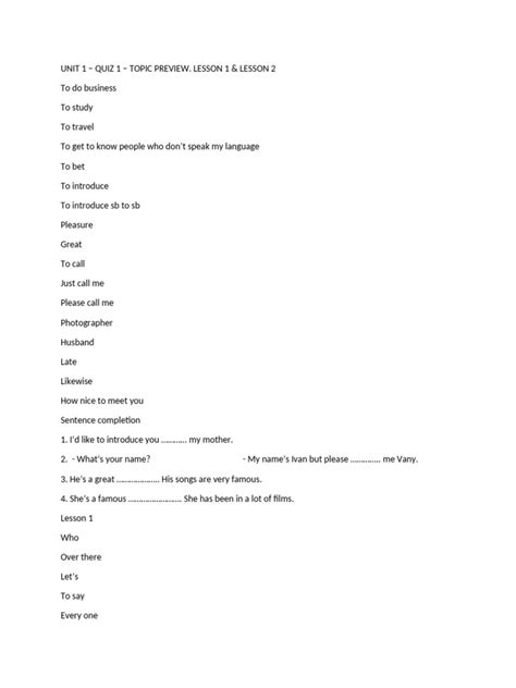 unit 1 quiz 1 pdf