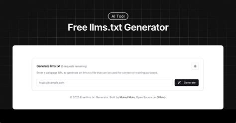 Free Llmstxt Generator