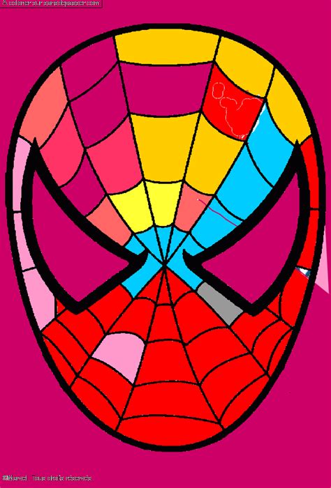 Dessin Colorié Coloriage Masque De Spiderman Par Anto Sans Dépasser